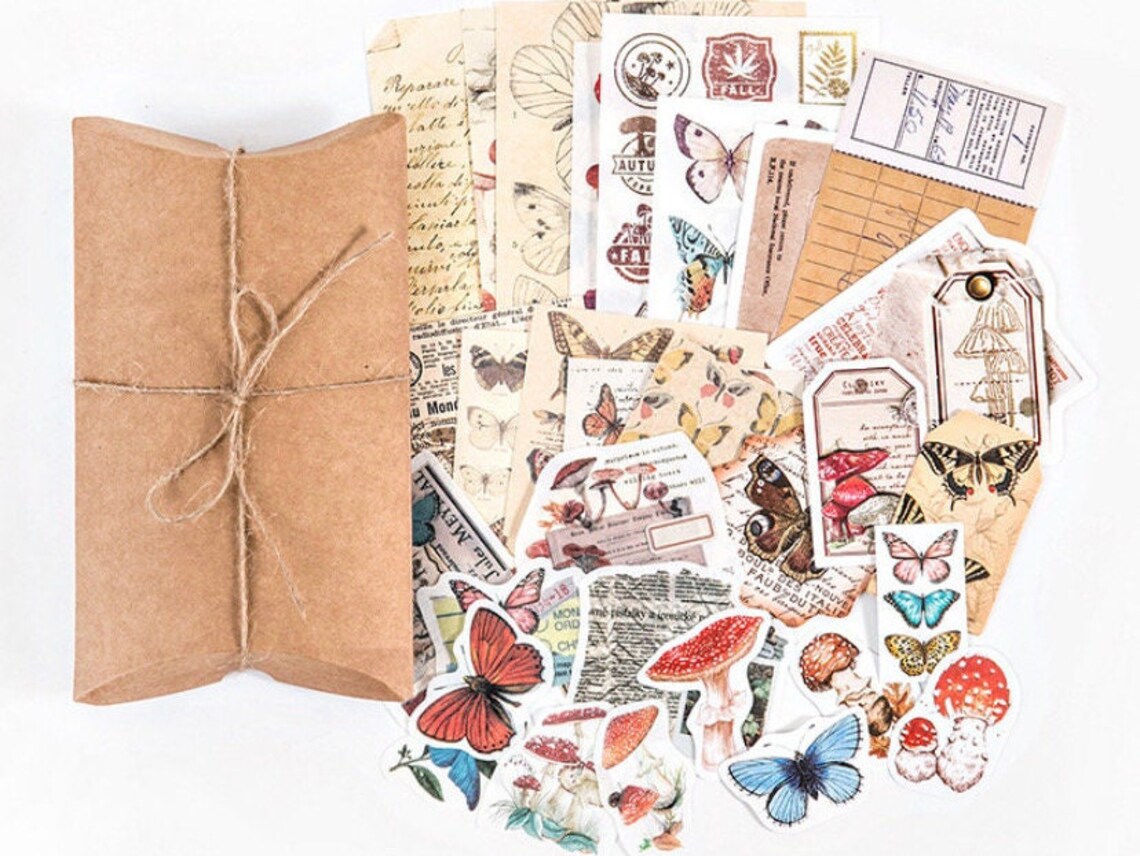 Butterfly Mushroom Craft Paper Pack Junk Journal Kit - Etsy