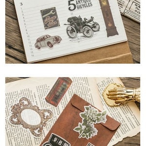 60PCS Washi Stickers Pack, Vintage Journaling Stickers Pack, Old Memory ...