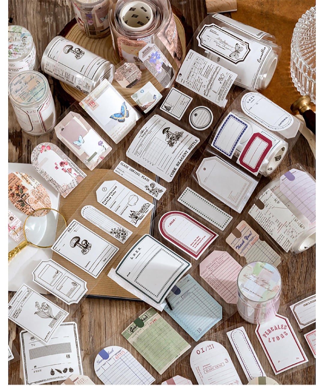 Adhesive Labels, Stickers, Tapes, Junk Journal Kit, Ephemeras, Border ...