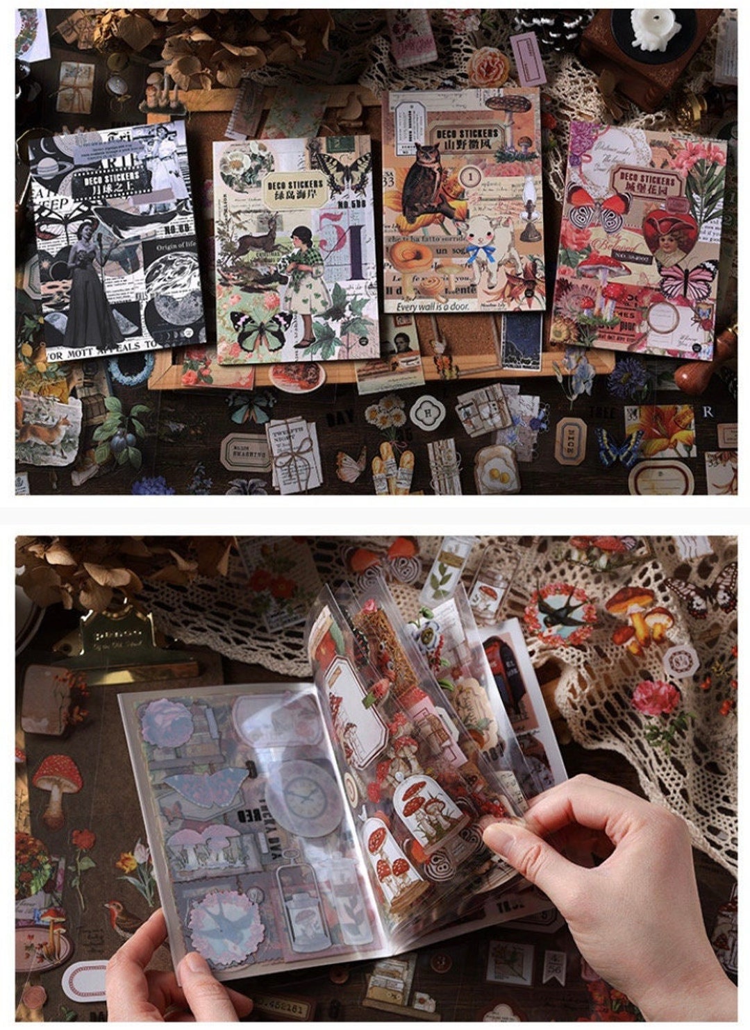 20 Sheets Sticker Book, Nature Theme Sticker Booklet, Journal Sticker ...