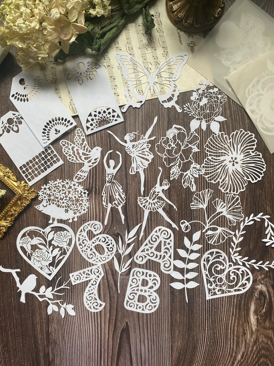 10pcs/pack Lace Craft Paper Set, Scrapbook Paper, Junk Journal Kit ...