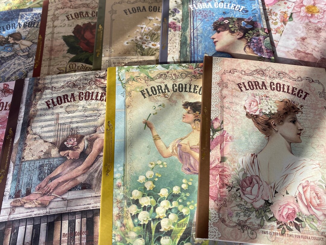 40 Sheets Scrapbook Paper Booklet, Vintage Inspired Collage Paper ...