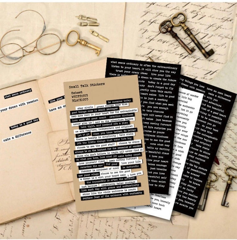 8 Sheets Words Stickers, Phrase Stickers, Quote Stickers, Sentence ...