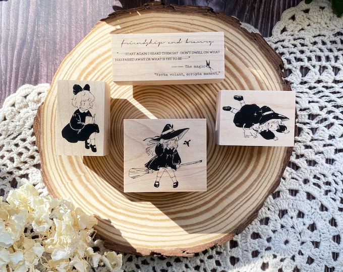 Cute Stamp Blocks, Little Witch Stamps, Magic Girl Stamps,rubber Stamps ...