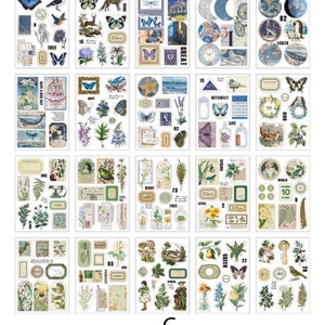 20 Sheets Sticker Book, Nature Theme Sticker Booklet, Journal Sticker ...
