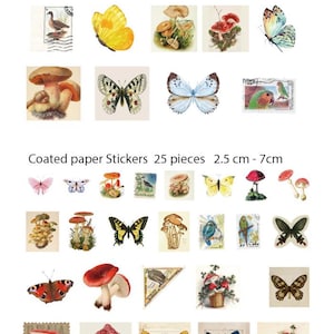Vintage Themed Stickers Pack, Paper Ephemeras, Scrapbook Paper, Junk ...