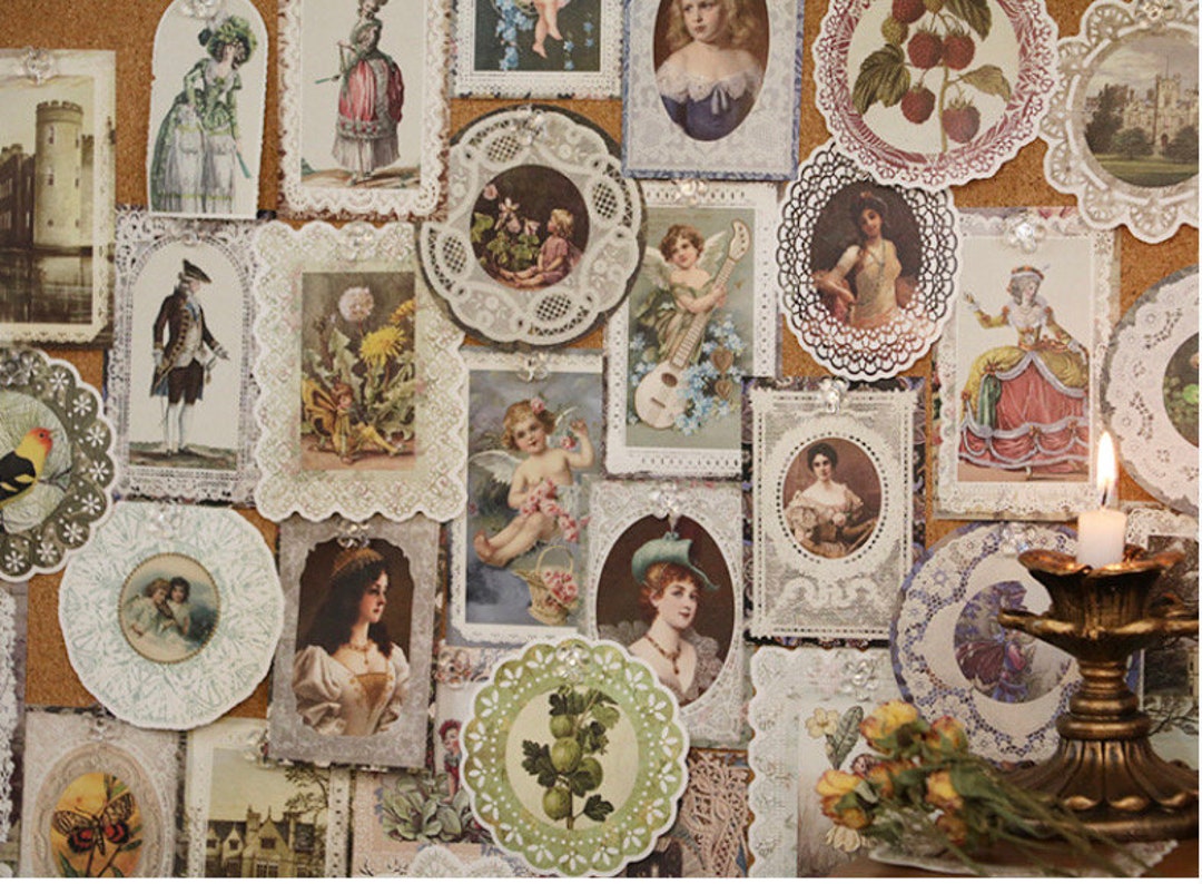 40pcs Victorian Style Paper Lace Sets, Junk Journal Kit, Ephemera, Old ...