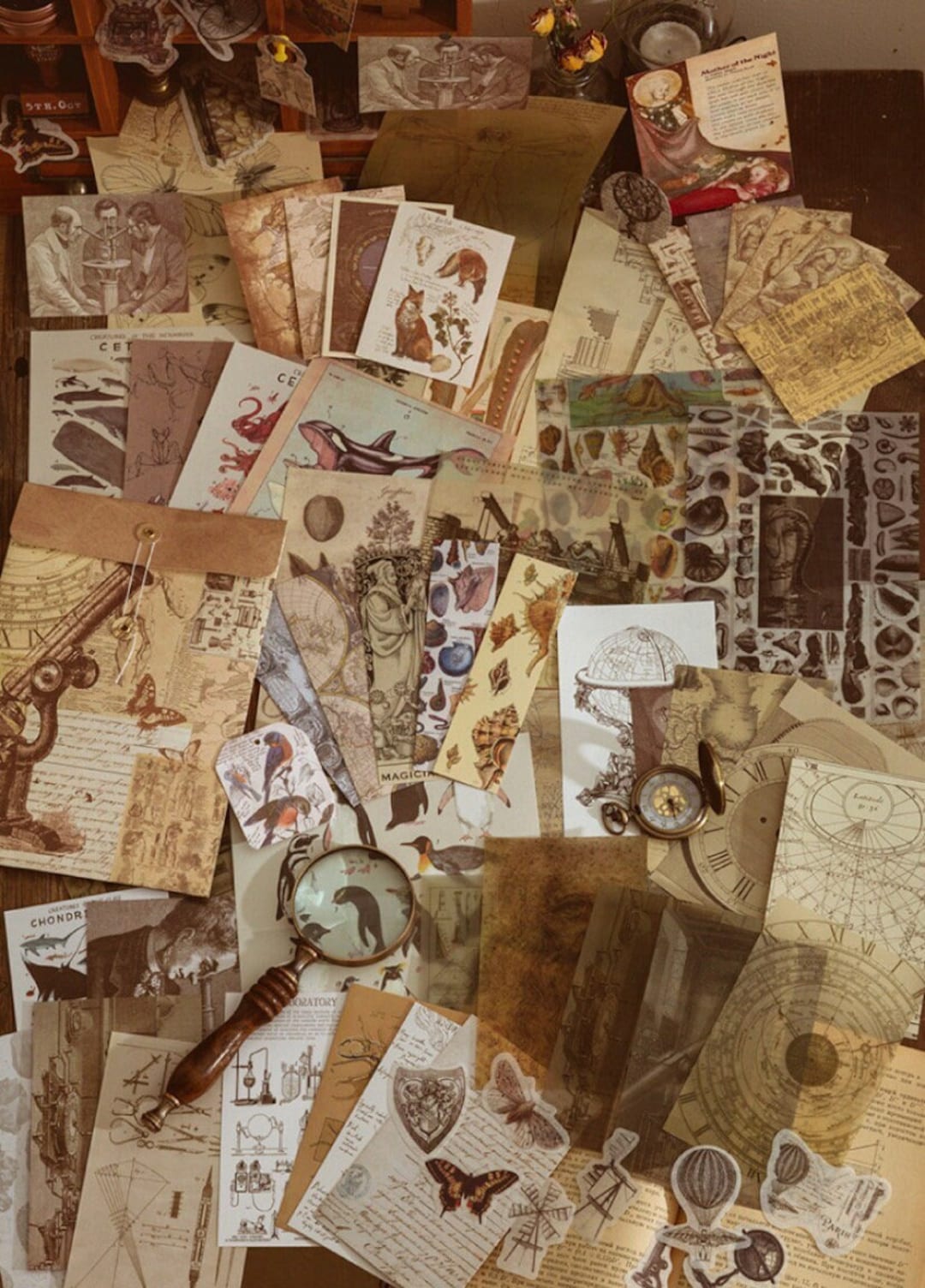 100pcs Vintage Inspired Junk Journal Kit,stickers,paper Ephemera ...