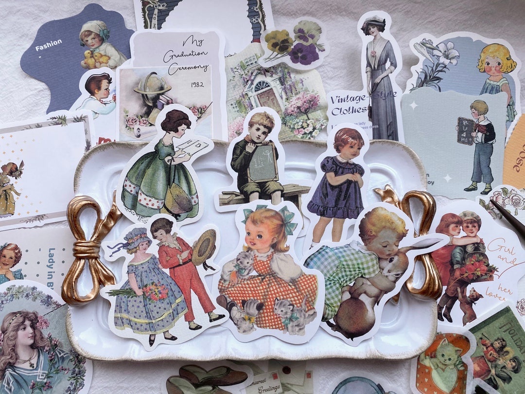 30pcs Figures Stickers,victorian Children Stickers, Old Poster Themed ...