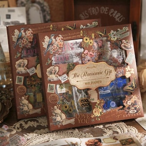 Vintage Style Stickers Gift Box, 100 Journal Sticker Sheets, Junk ...