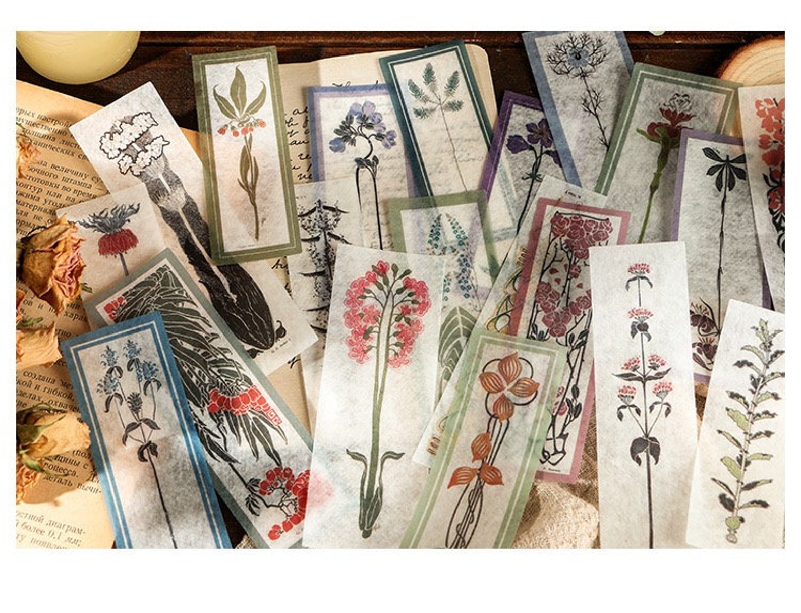 40pcs Long Stripes Vintage Style Washi Stickers Pack for Junk ...