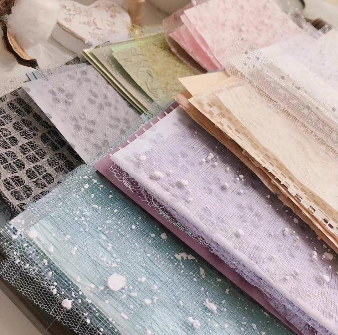 10 Mixed Paper Pack, Assorted Color Cotton, Mulberry, Crepe, Lace ...