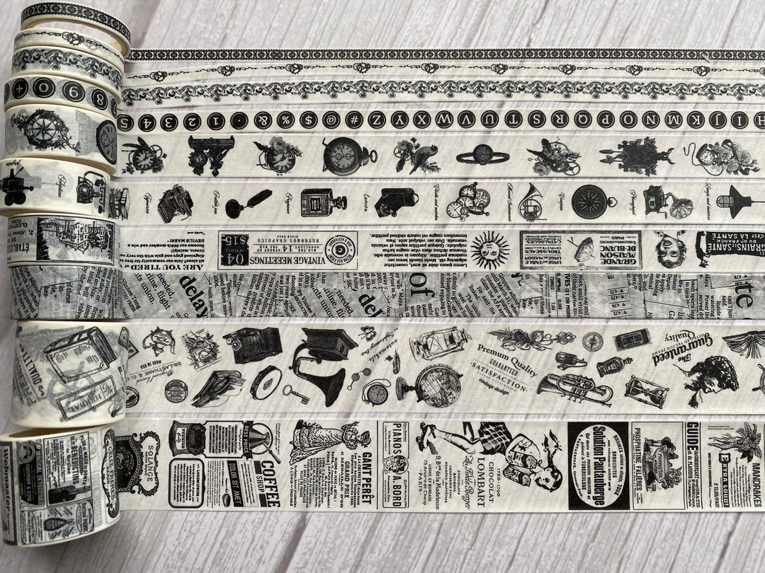 10 Rolls/box Washi Tapes, Vintage Style Masking Tape, Journal Tapes ...