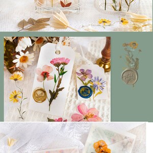 Pressed Flowers Stickers Pack, Floral Stickers, Leaves Stickers ...