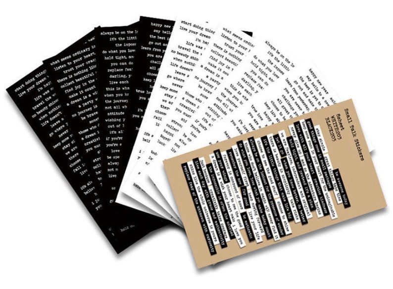 8 Sheets Words Stickers Phrase Stickers Quote Stickers - Etsy