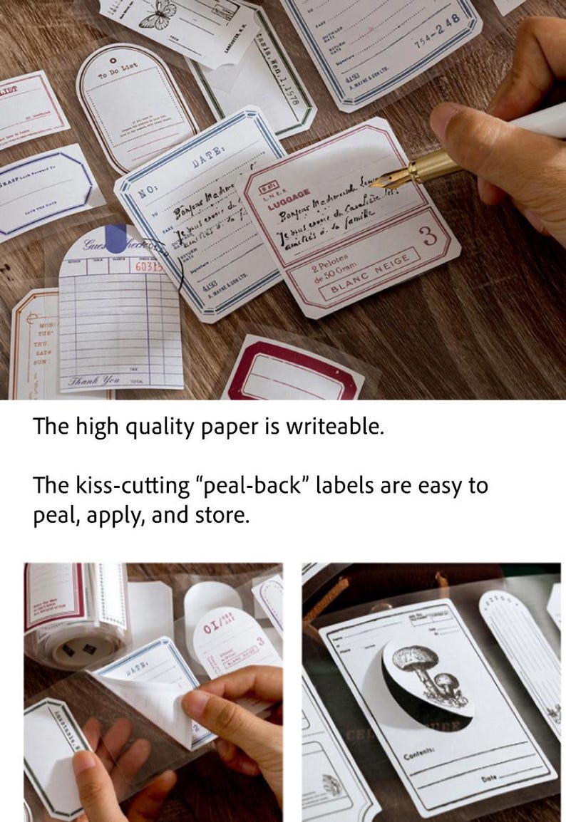Adhesive Labels, Stickers, Tapes, Junk Journal Kit, Ephemeras, Border ...