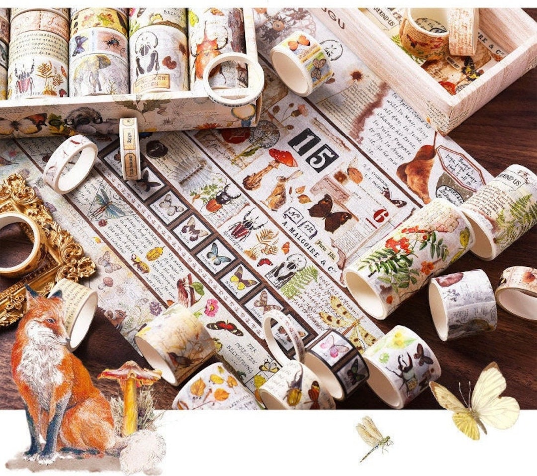 18 Forest Nature Theme Washi Tapes, Vintage Masking Tape Set,journal ...