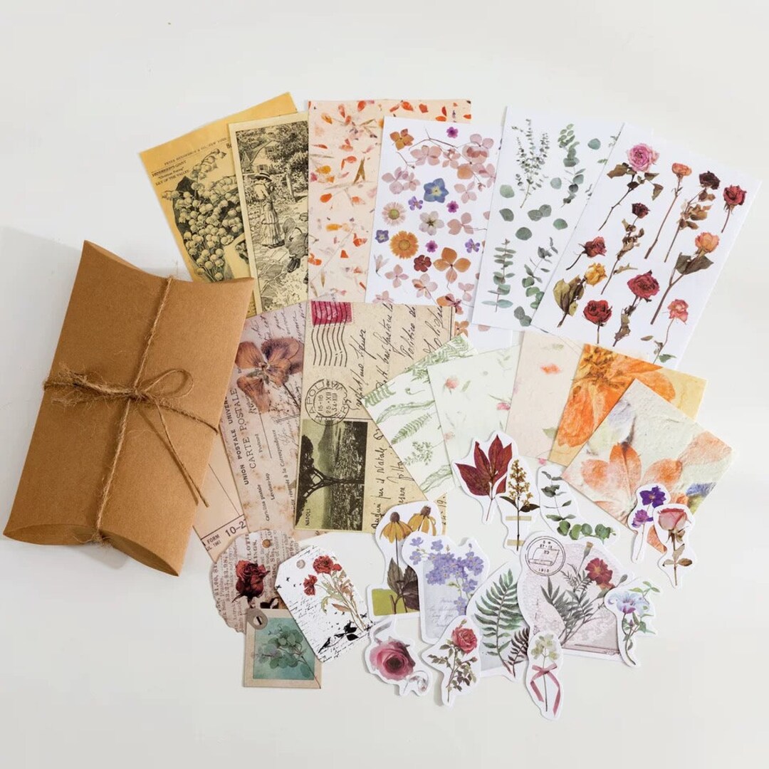Flowers Plants Craft Paper Packs, Scrapbook Paper, Ephemera, Stickers ...