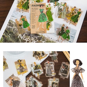 30pcs Old Fashion Stickers, Journal Stickers, Figure Stickers, Old ...