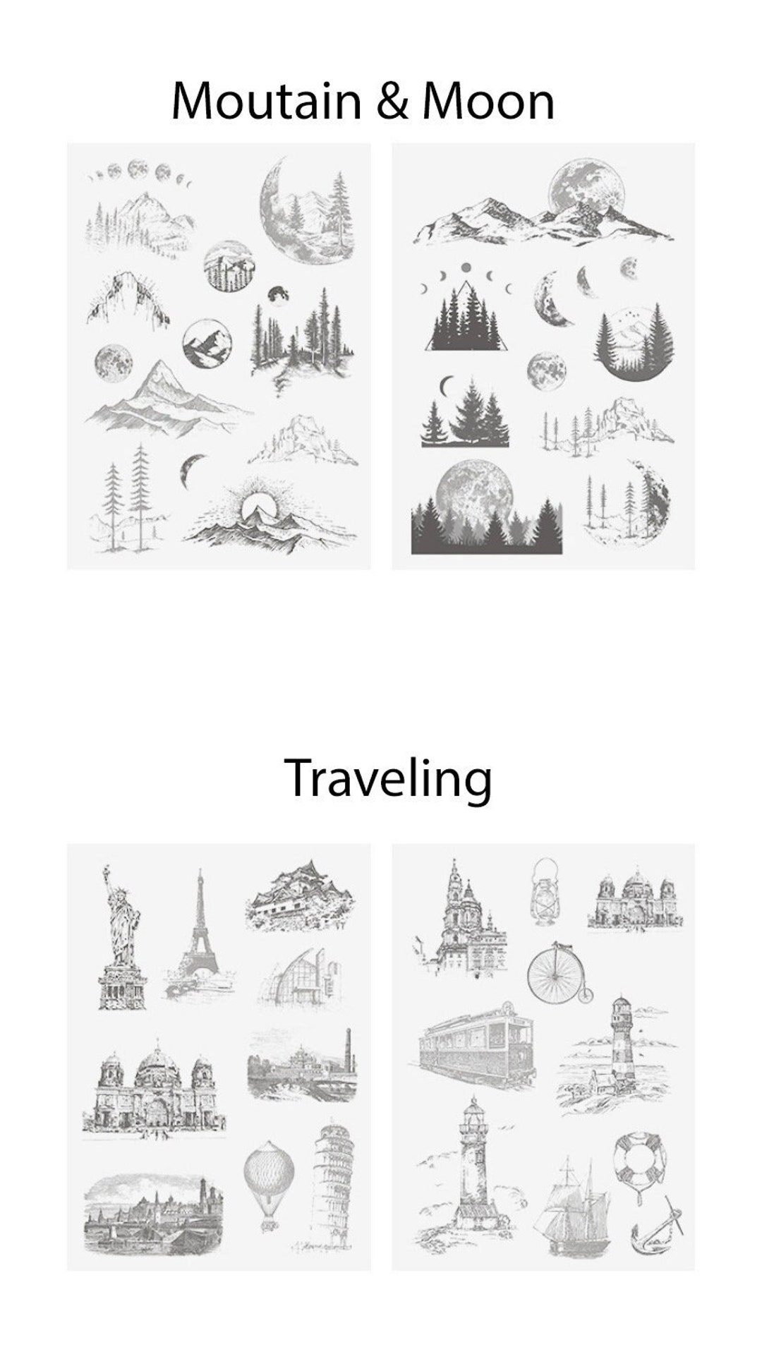 Journal Sticker Sheets, PET Stickers, Junk Journal Kit, Ephemera ...