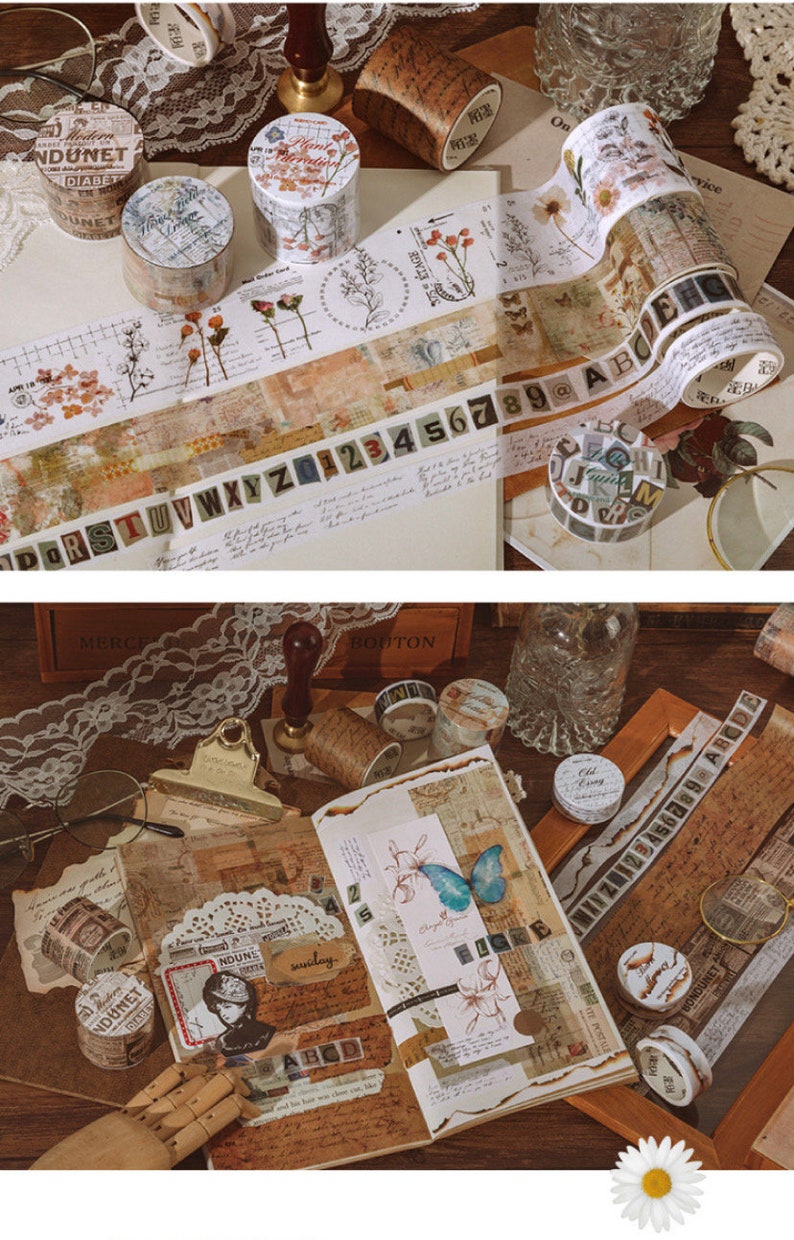 Vintage Inspired Washi Tape Journal Tape Planner Tape - Etsy