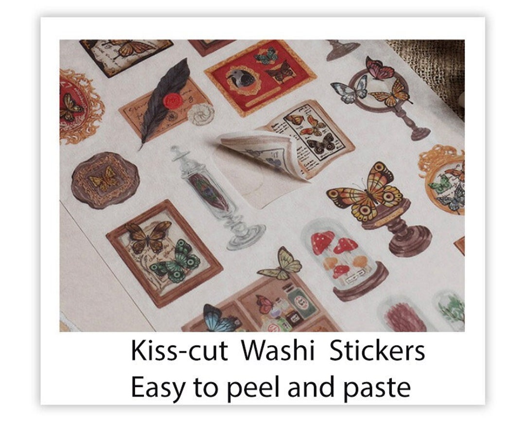 4 Retro Collection Sticker Sheets, Washi Sticker Sheets, Journal ...
