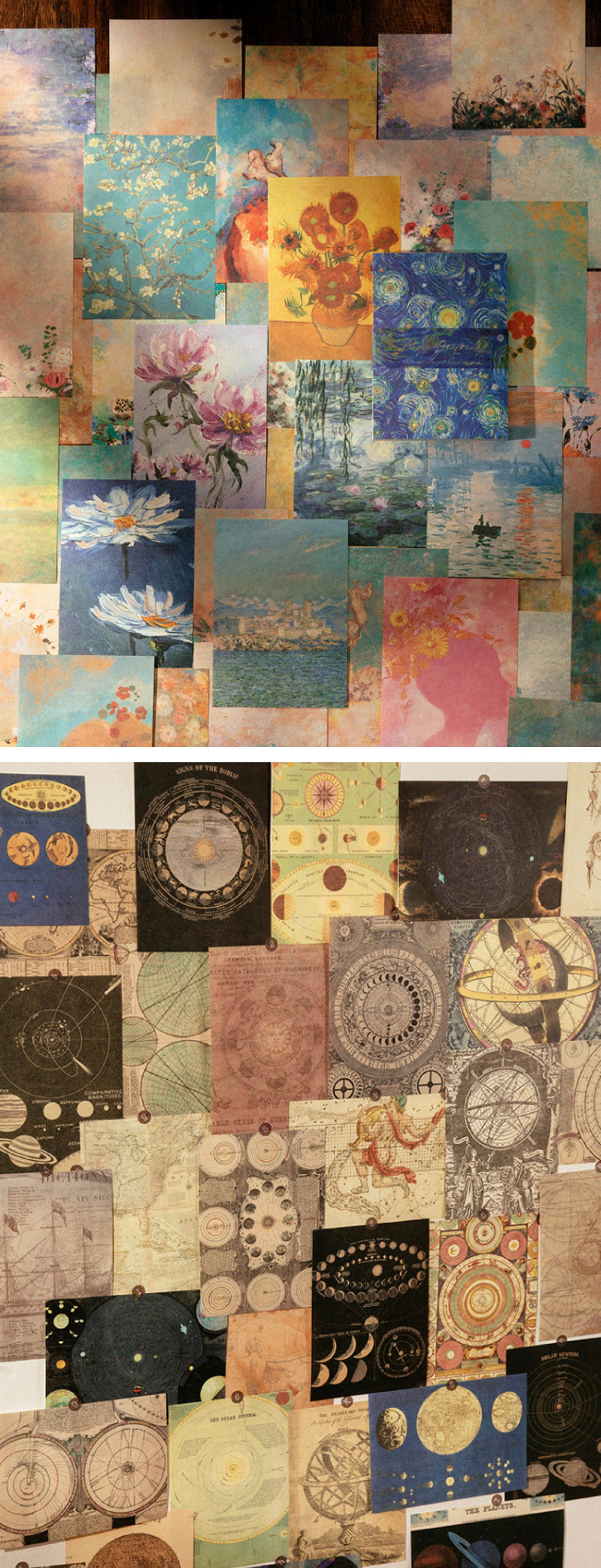 100 Sheets Scrapbook Paper Booklet, Vintage Style Collage Paper, Deco ...