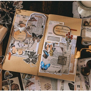 200PCS Junk Journal Kit, Ephemera Pack, Plants Flower Themed Vintage ...