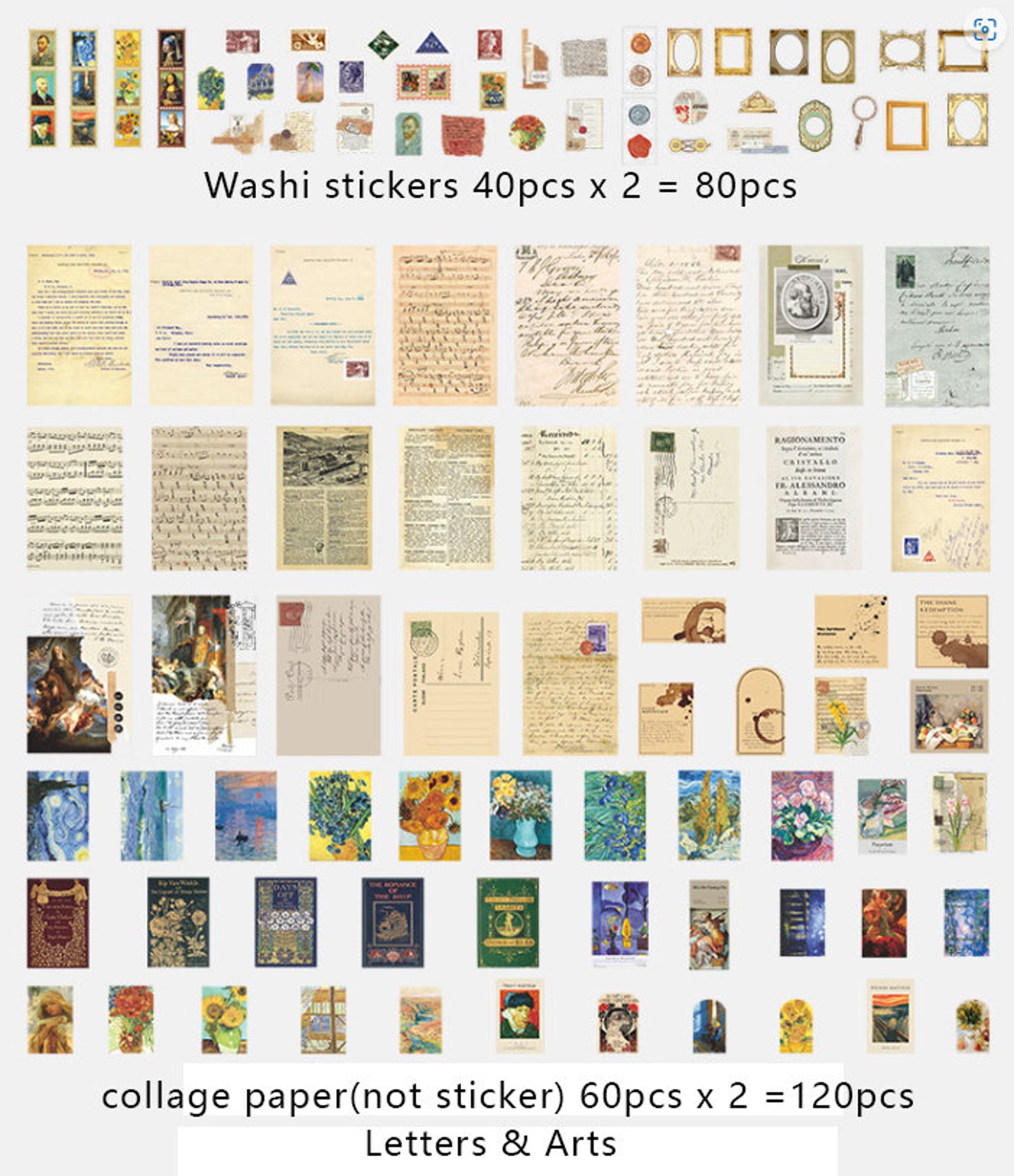 200PCS Junk Journal Ephemera Kit Pack Vintage Journaling - Etsy