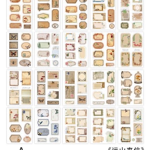 20 Sheets Sticker Booklet, Vintage Style Sticker Book, Journal Sticker ...