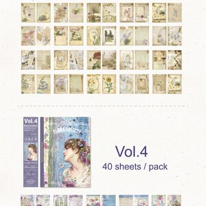 40 Sheets Scrapbook Paper Booklet, Vintage Inspired Collage Paper ...