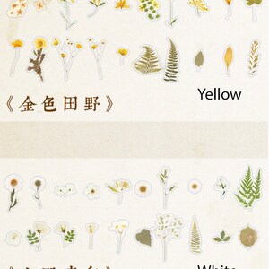 40 Pressed Flowers Stickers, Plants Stickers, Botanical Stickers ...