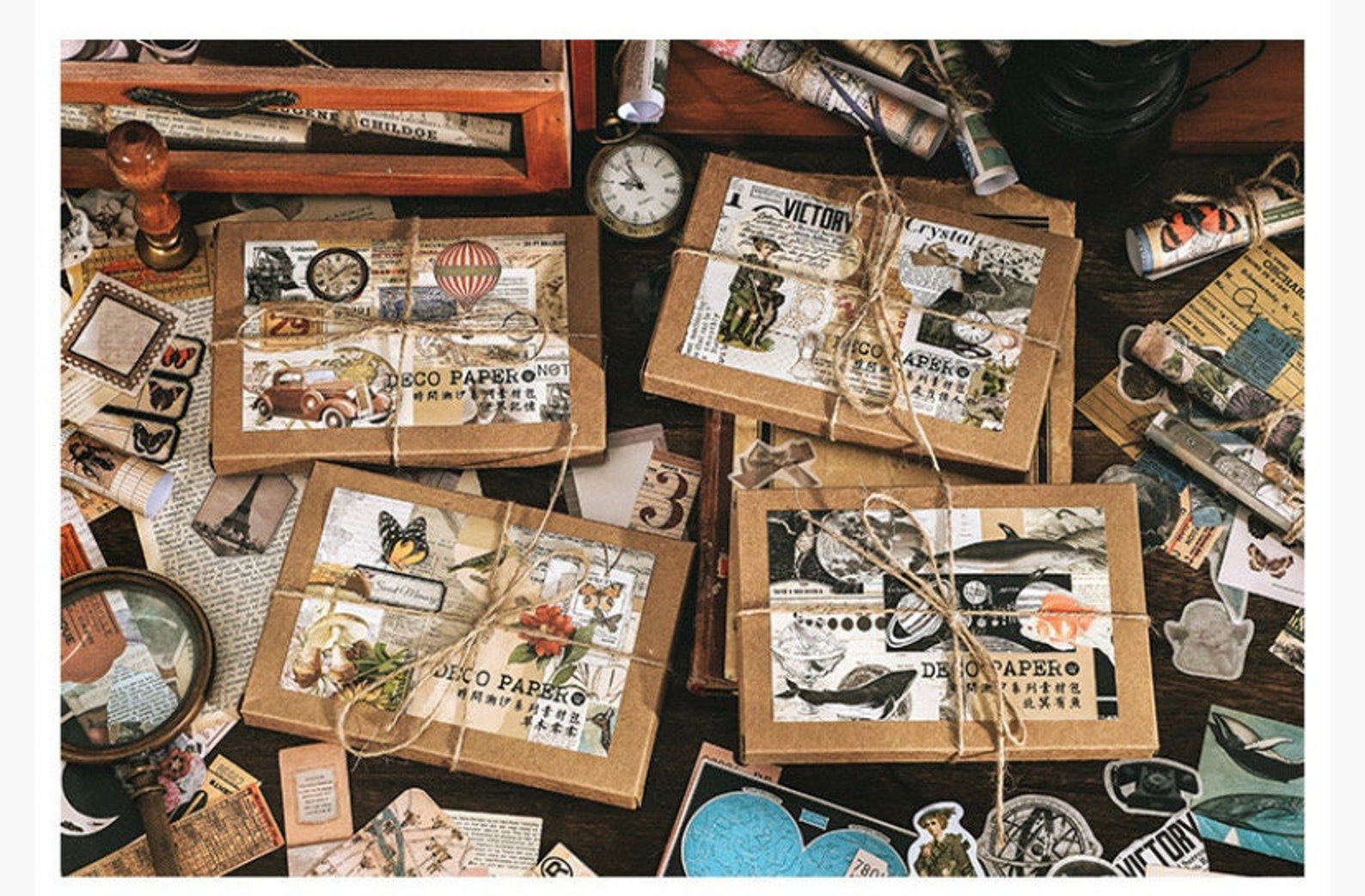 200pcs Junk Journal Kit,stickers,paper Ephemera, Scrapbook Paper ...