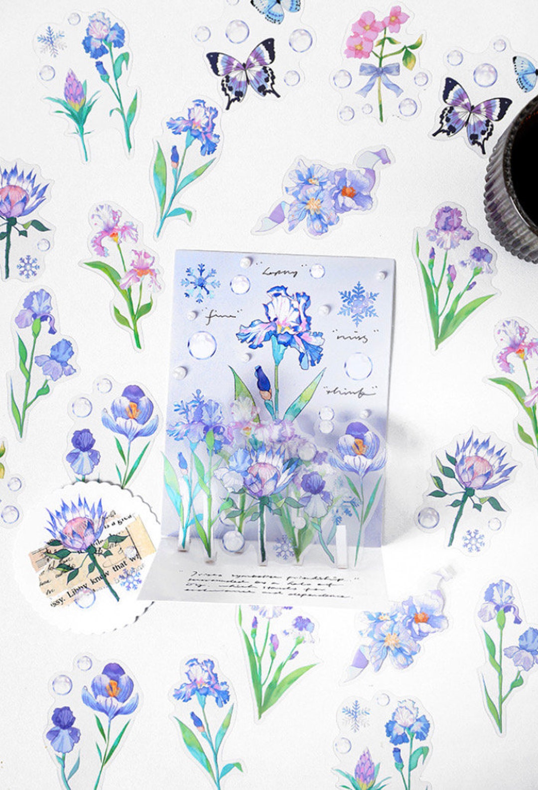 30 Pcs Clear Flower Stickers Pack, Journal Stickers, Plants Stickers ...