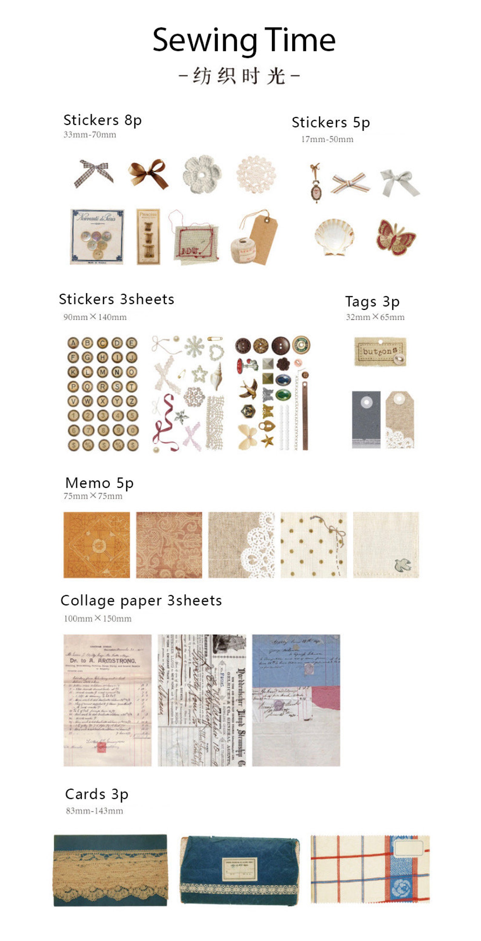 Vintage Style Craft Paper Pack, Scrapbook Paper, Ephemera,stickers ...
