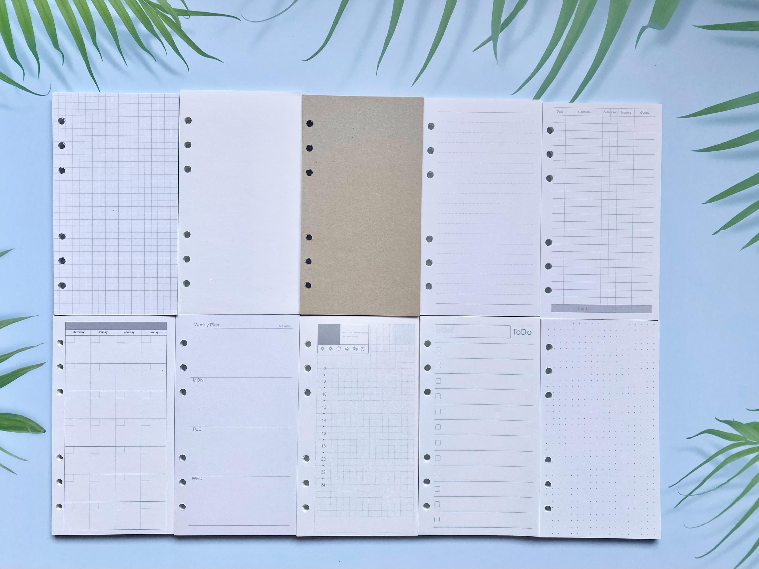 6-hole Paper Inserts,6-ring Planner Refills,binder Inserts,refill Paper ...