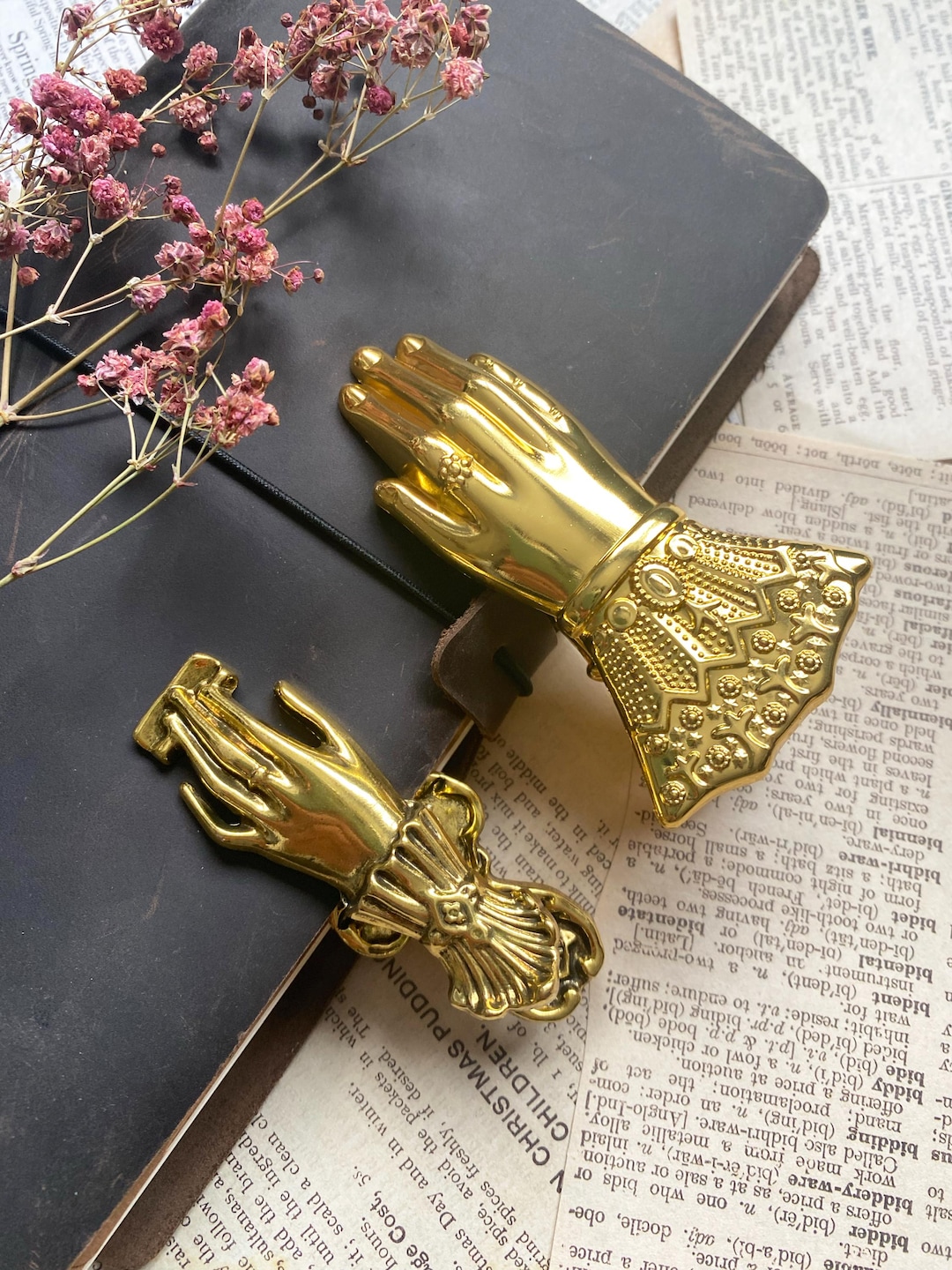 Victorian Hand Journal Clip: Gold Gilded Metal Alloy - Etsy