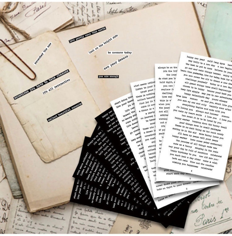 8 Sheets Words Stickers, Phrase Stickers, Quote Stickers, Sentence ...