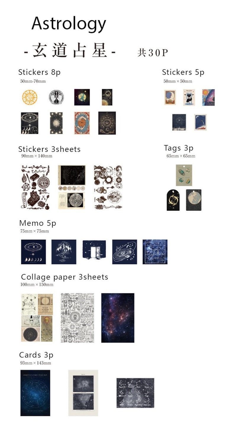 Astrology Astronomy Theme Craft Paper Pack Junk Journal Kit - Etsy