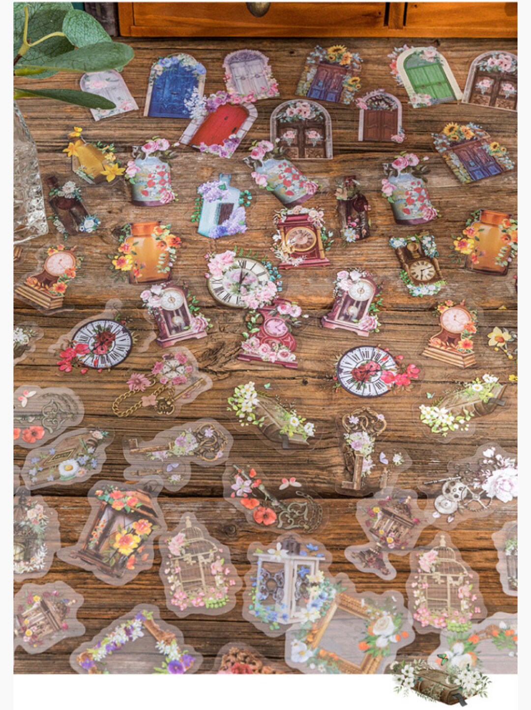 30pcs Vintage Inspired Stickers Pack, Floral Stickers, Junk Journal Kit ...