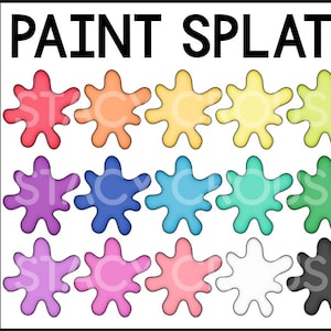 Paint Splats Clip Art, Color Splatters Clip Art, Paint Splotches ...