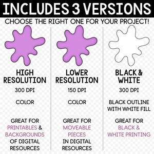 Paint Splats Clip Art, Color Splatters Clip Art, Paint Splotches ...