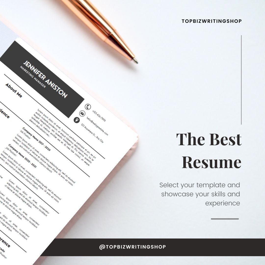 Simple Aesthetic Resume Template - Etsy