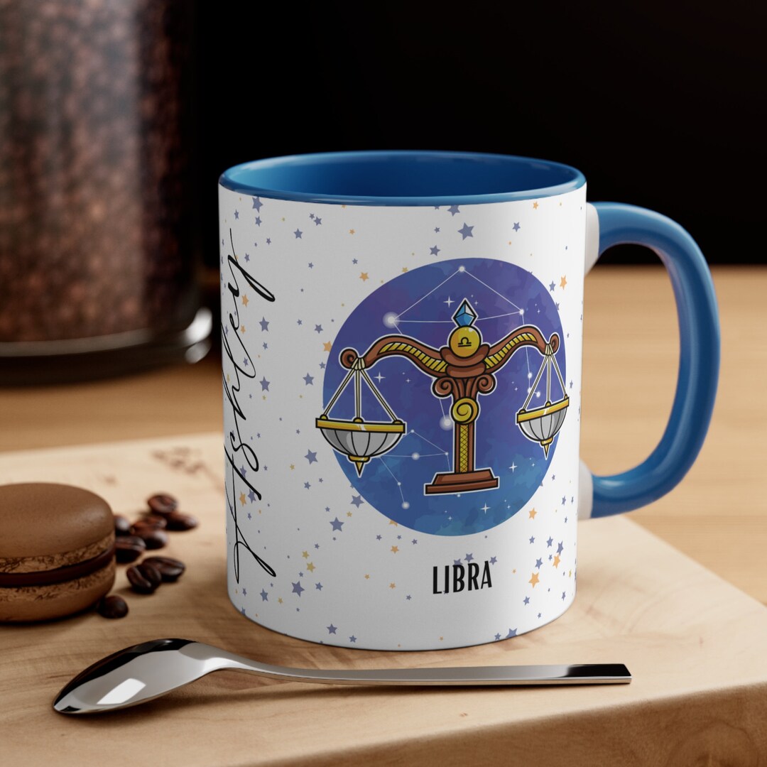Libra Coffee Mug Personalized With Name, Zodiac Gift for Him, Zodiac Gift for Her, Libra ...