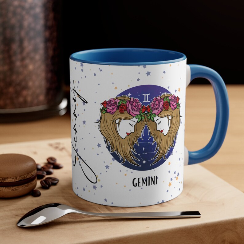Gemini Coffee Mug Personalized With Name, Zodiac Gift for Him, Zodiac ...