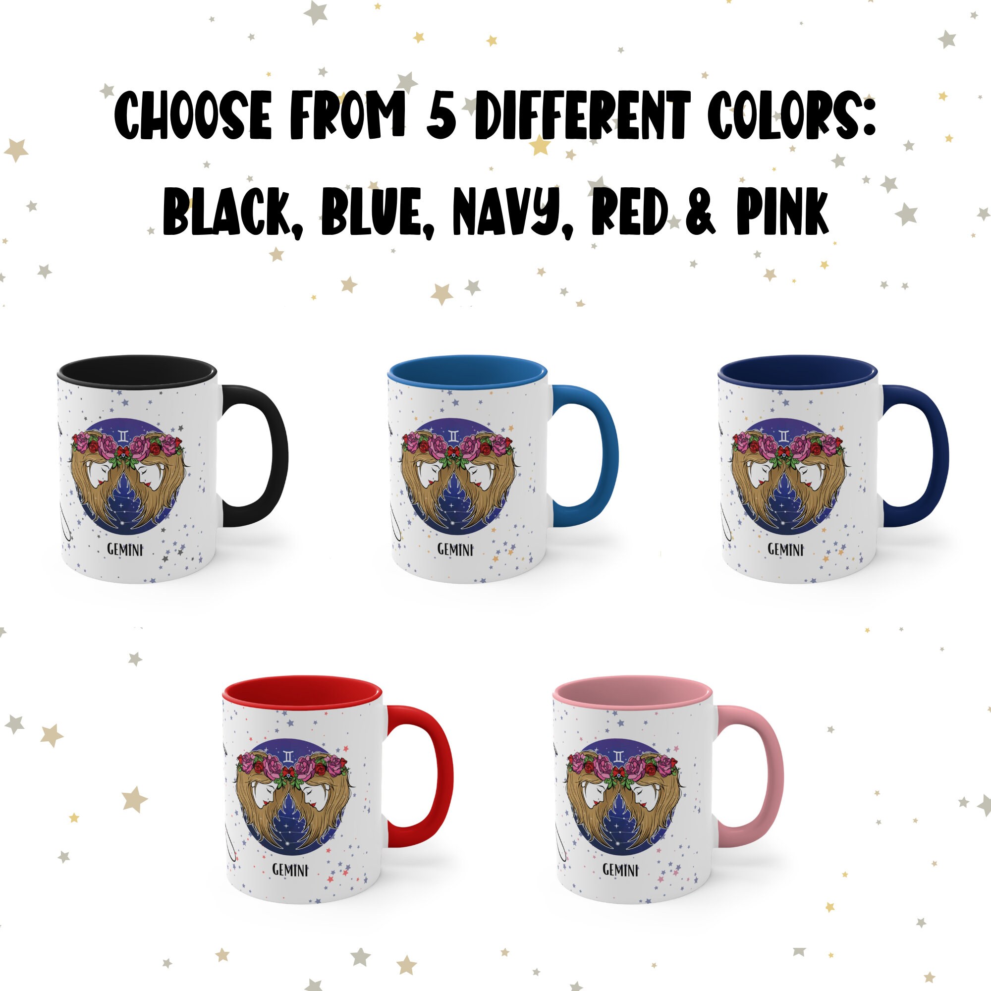 Gemini Coffee Mug Personalized With Name, Zodiac Gift for Him, Zodiac ...