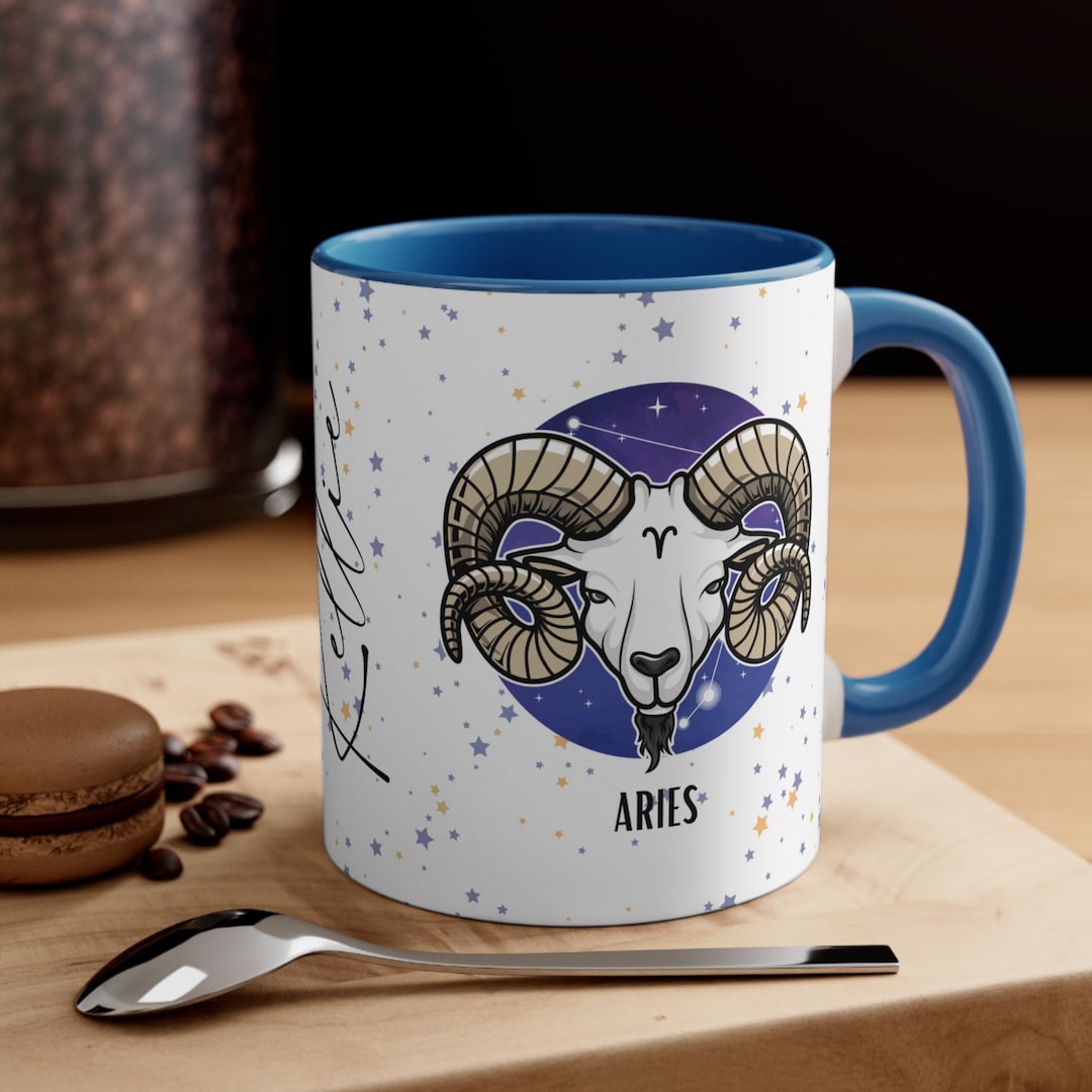 Aries Coffee Mug Personalized With Name, Zodiac Gift for Him, Zodiac ...
