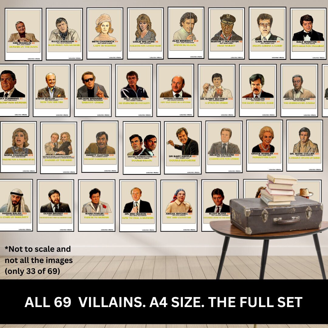 A4 Complete Set of Columbo Villains 8.3 X 11.7 69 in the Set - Etsy ...