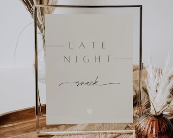 Wedding Late Night Snack Sign Canva Template - Etsy