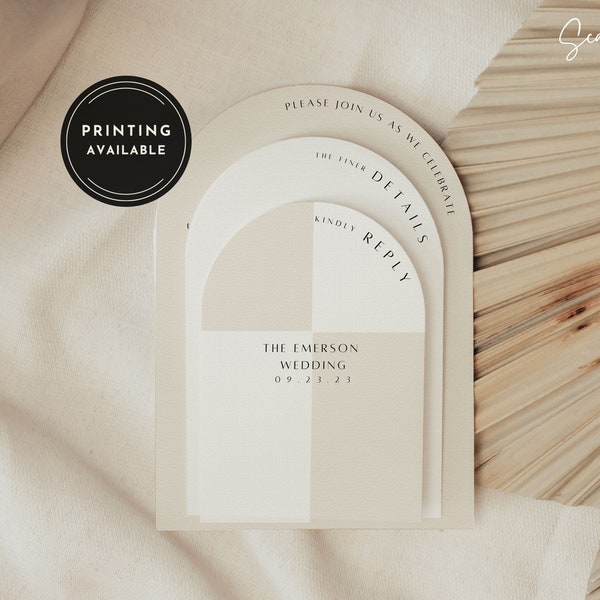 Color Block Wedding Invitation - Etsy